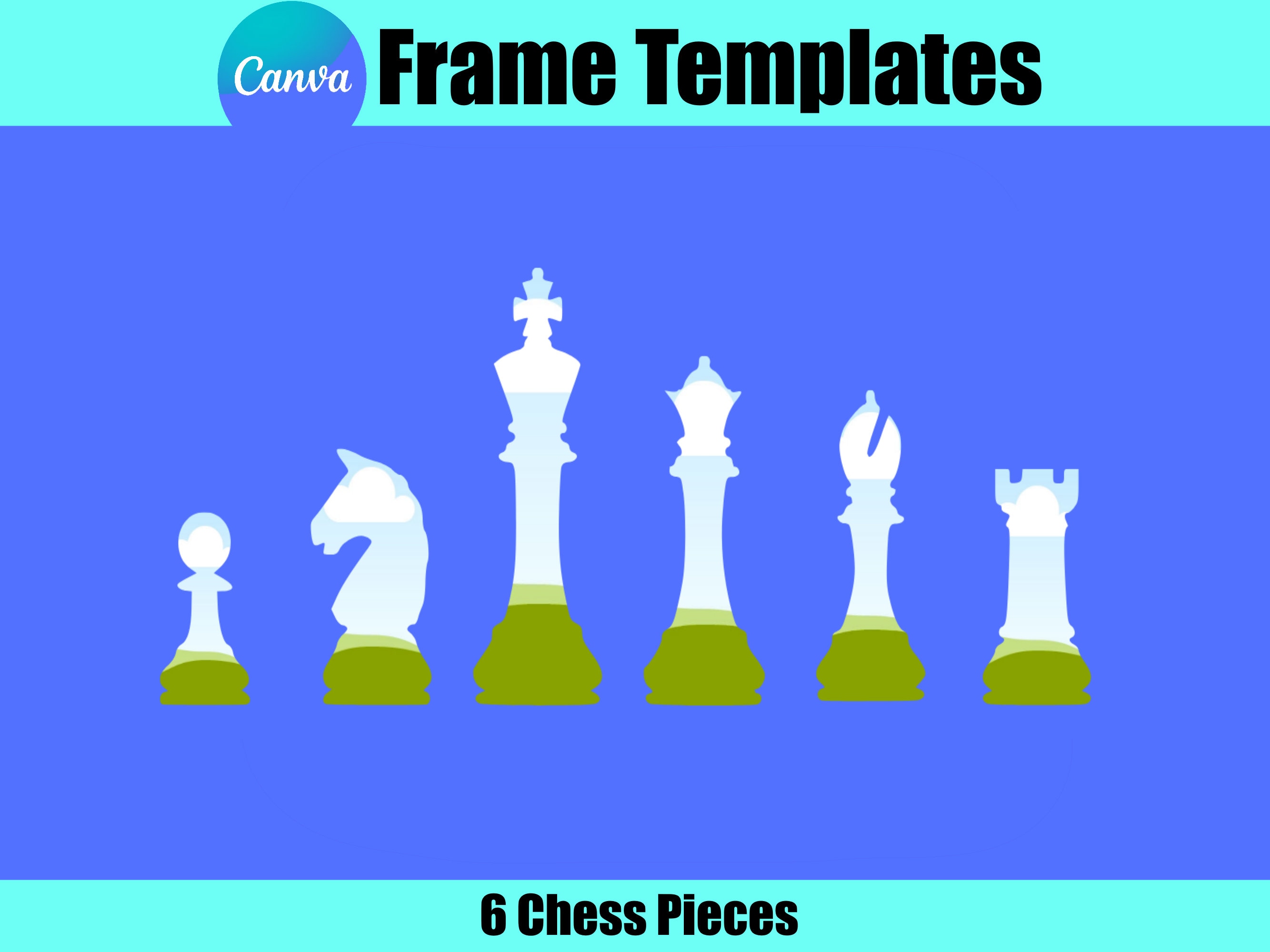 Chess Pieces Bundle Canva Drag and Drop Digital Frames - Etsy