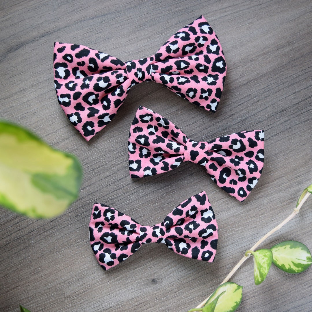Pink Leopard Cat Bowtie Jungle Cat Bow Tie Leopard Dog - Etsy