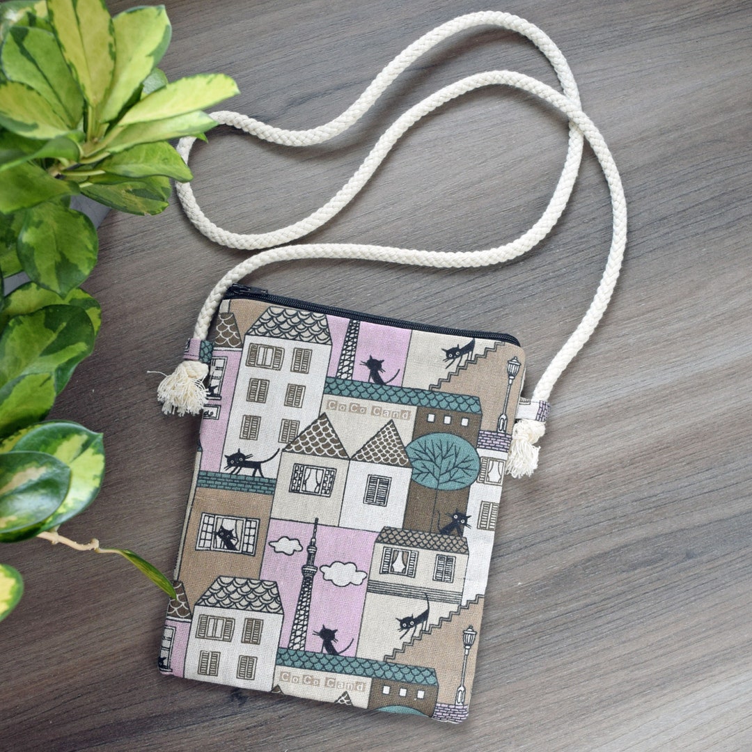 Cat Crossbody Bag - Small Travel Bag - Black Cat Zipper Purse - Mini ...