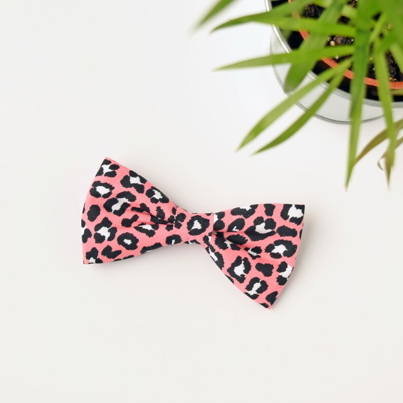 Pink Leopard Cat Bowtie Jungle Cat Bow Tie Leopard Dog | Etsy