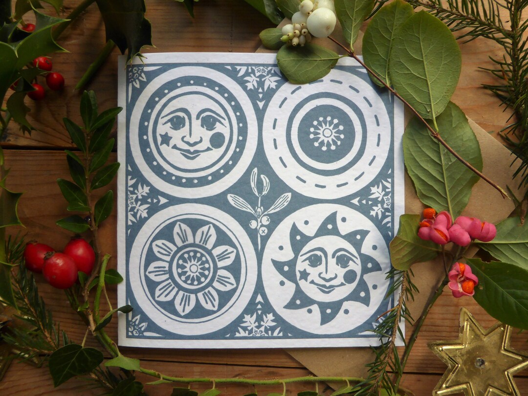 Winter Solstice Cards: Sun & Moon Yule Greetings (pack of 6) - Etsy