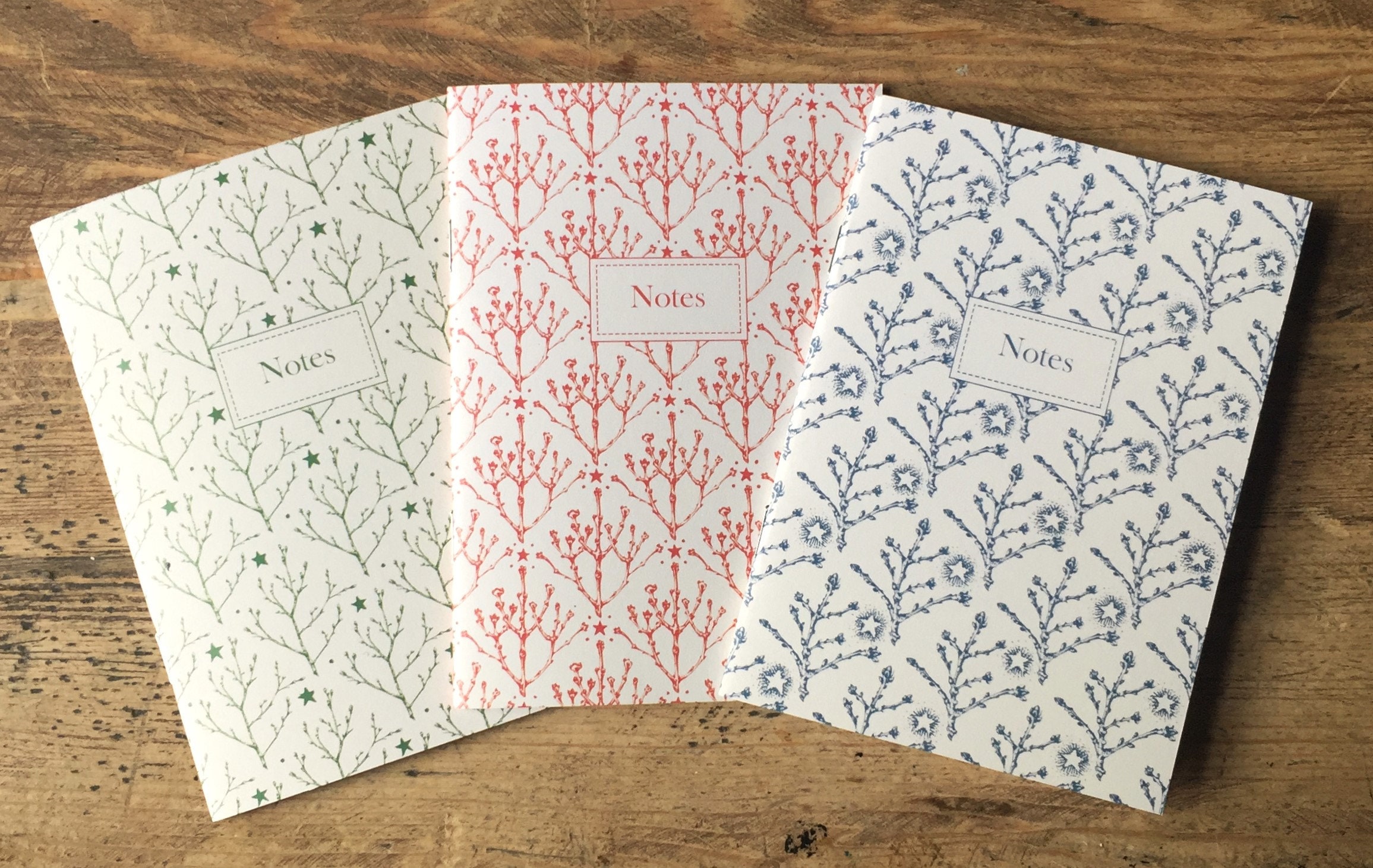 A6 Notebooks : Winter Twigs Designs. 32 Blank Pages for Notes, Lists ...