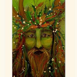 Yule Green Man, Card and Mounted Print - Etsy