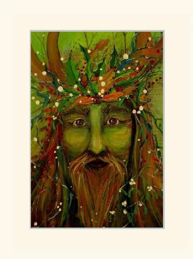 Yule Green Man, Card and Mounted Print - Etsy