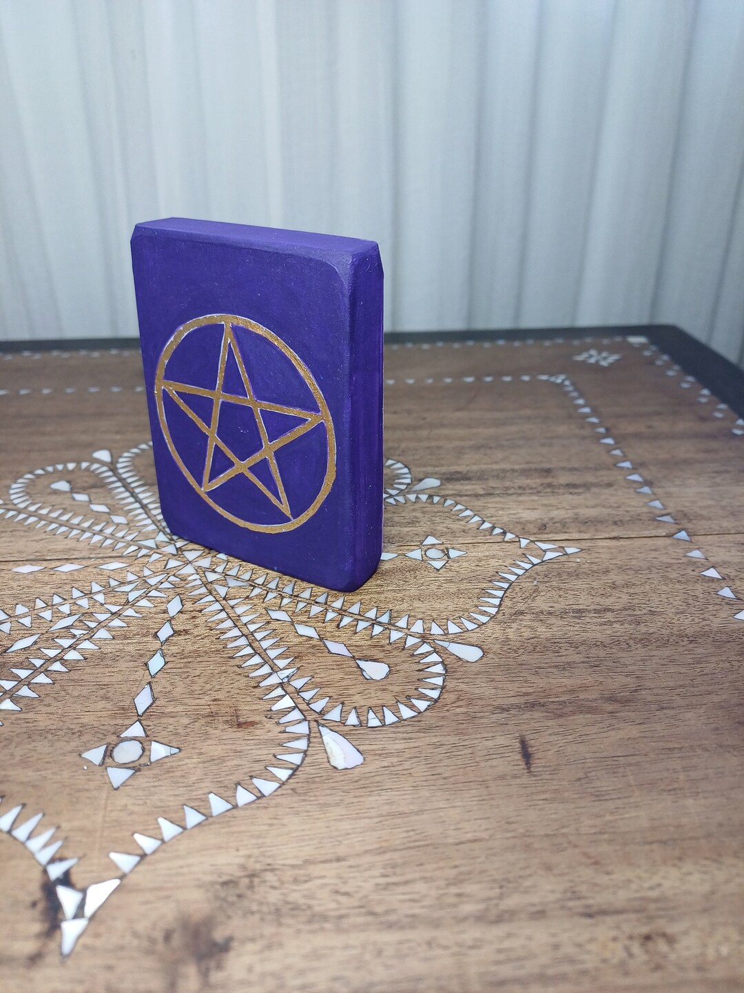 Pentacle on Wooden Block - Etsy