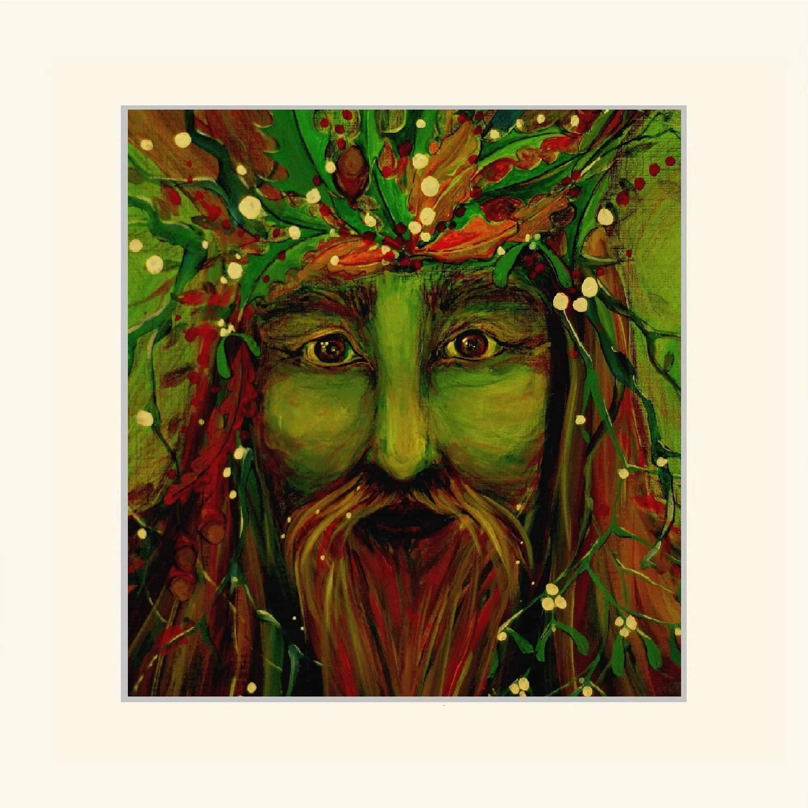 Yule Green Man, Card and Mounted Print - Etsy