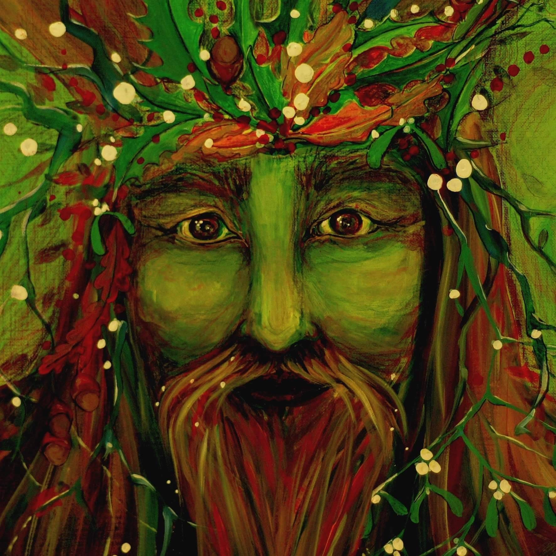 Yule Green Man Card and Mounted Print - Etsy UK