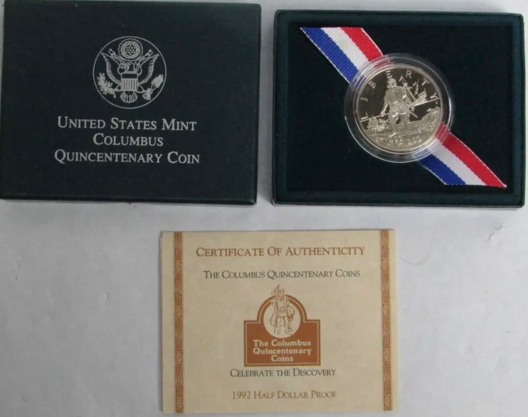 1992S US Christopher Columbus Commemorative Half Dollar Proof FREE ...