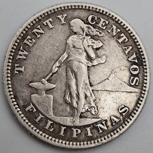 1903 - 1945 Twenty Centavos Philippines US Silver Coin One USA Free ...