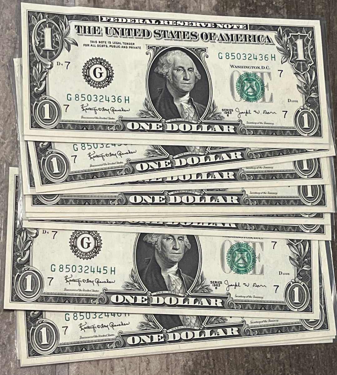 1963B One Dollar Bill Uncirculated Federal Reserve Note FRN FREE ...