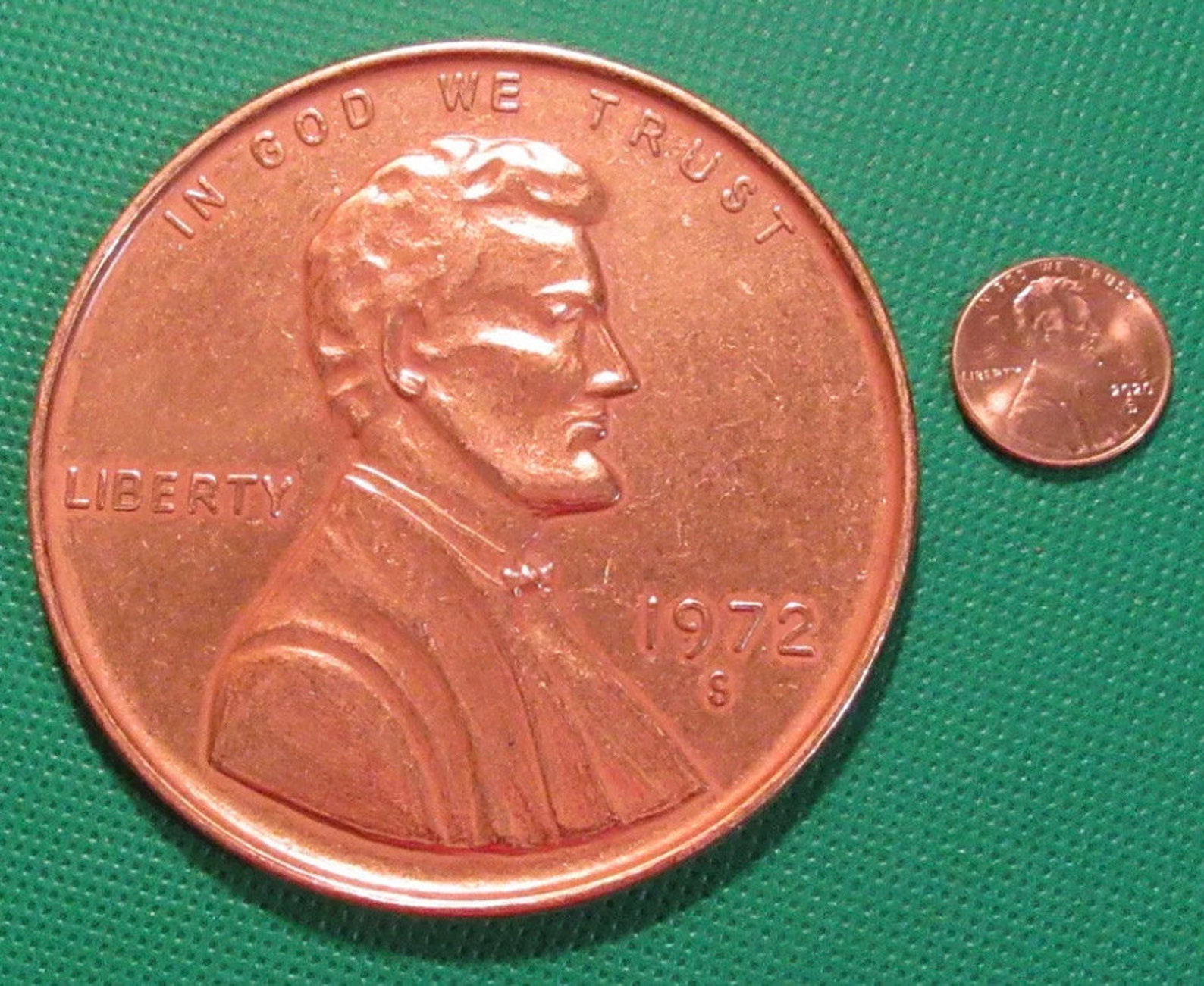 Giant Jumbo 1972 US Lincoln Cent Penny Magic Coin Trick Prop FREE ...