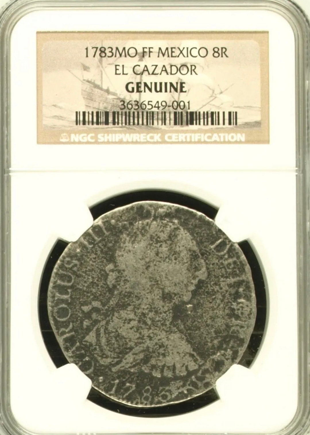 1783 Shipwreck Silver Coin El Cazador Mexico 8 Real NGC Certified Genuine Free Shipping 8R - Etsy