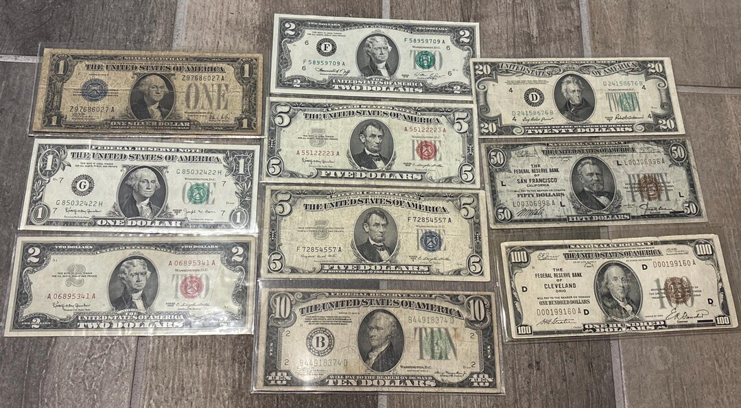 Collection Lot of Vintage Rare US Currency 10 Different Collectible ...