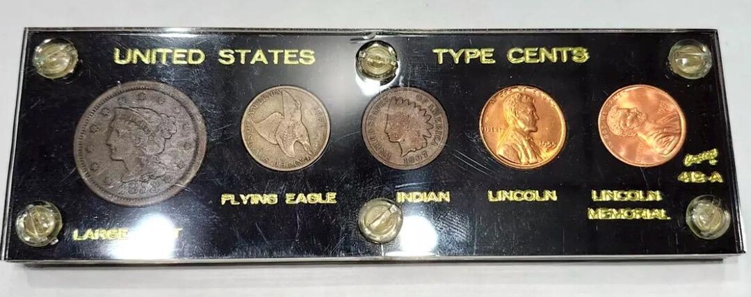 US 1 Cent Penny Type Set - 5 Coins - All Higher Grade - Capital Holder ...