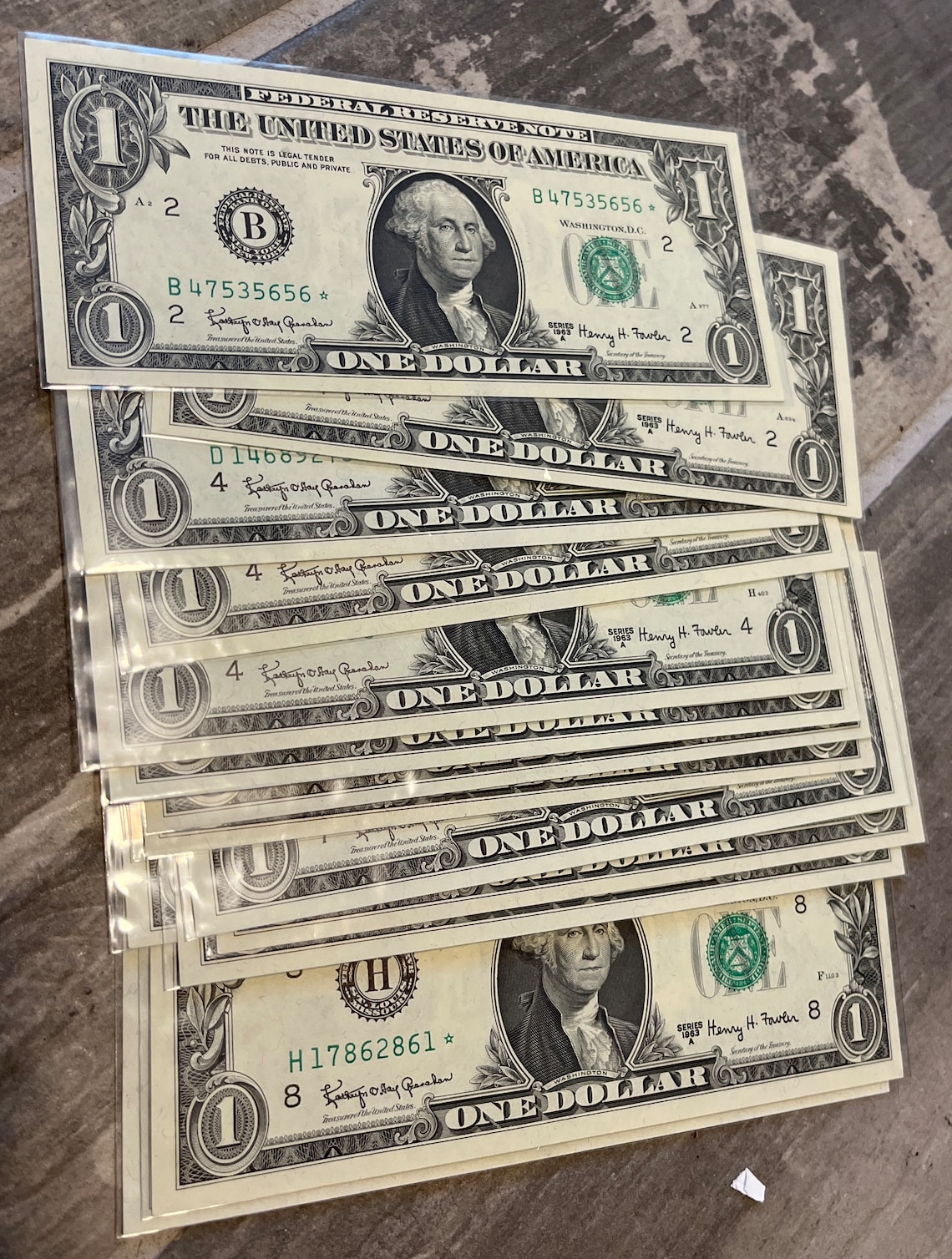 1963A One Dollar Bill STAR Note Uncirculated Consecutive FREE SHIPPING ...