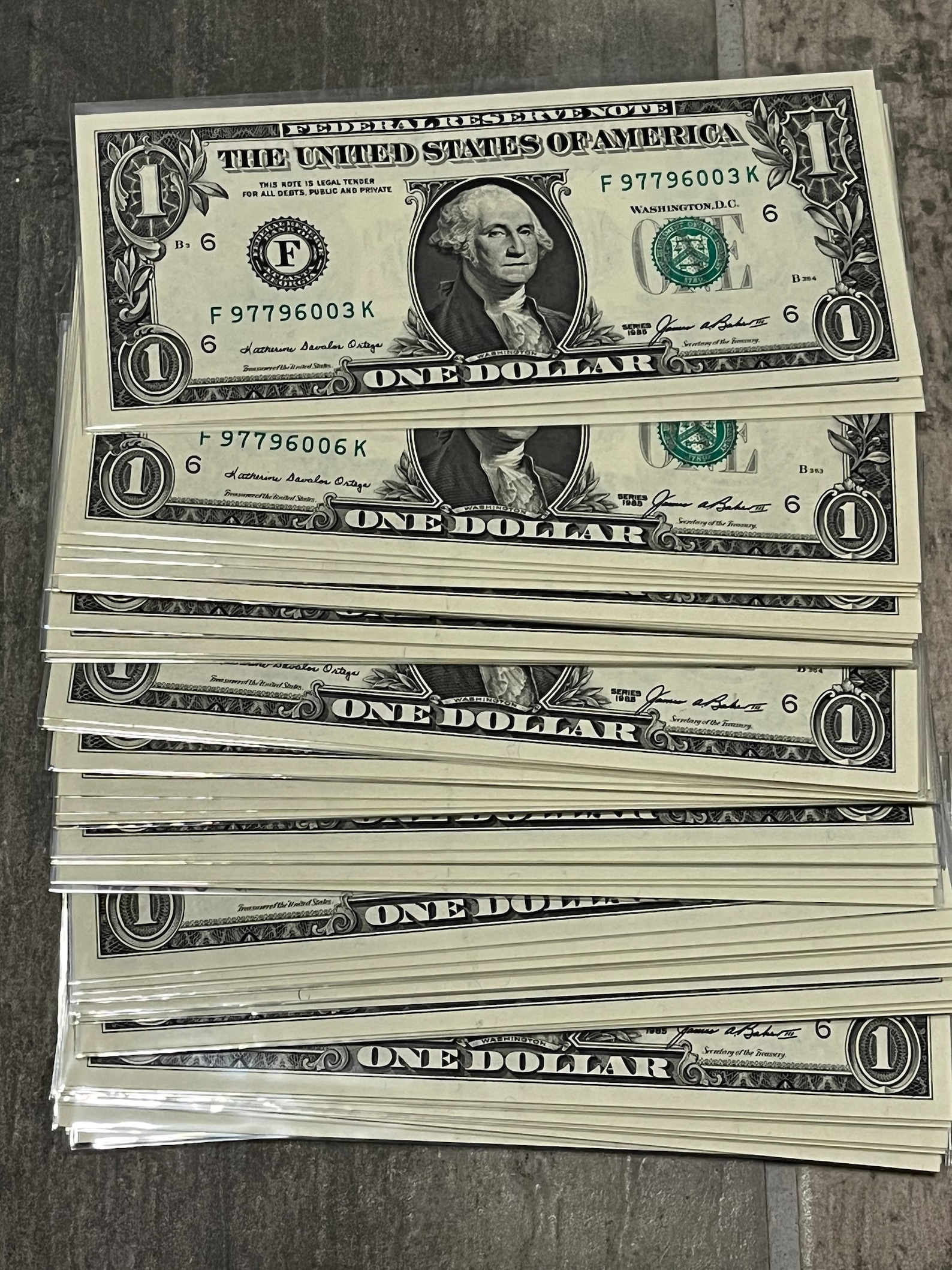1985 One Dollar Bill Uncirculated Federal Reserve Note FRN FREE ...