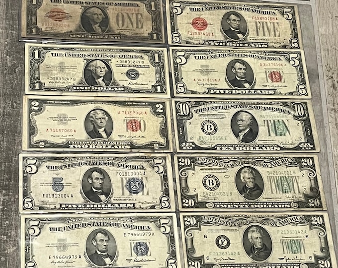 Collection of Vintage Rare US Currency 10 Different - Etsy