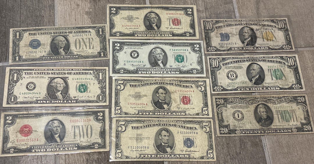Collection Lot of Vintage Rare US Currency 10 Different Collectible ...