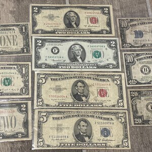 Collection Lot of Vintage Rare US Currency 10 Different Collectible ...
