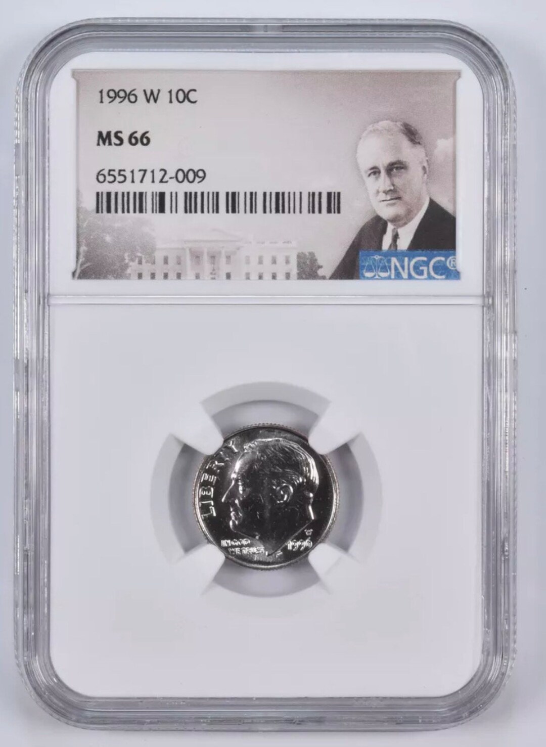 1996-W Roosevelt Dime MS66 NGC West Point Mint Free Shipping Special ...