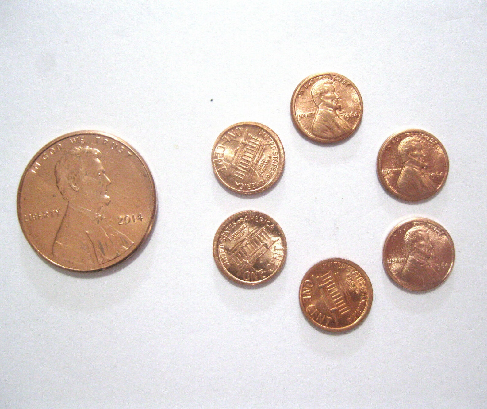 6 Mini Metal US Pennies Shrinking Penny Money Joke Coin Magic Trick ...