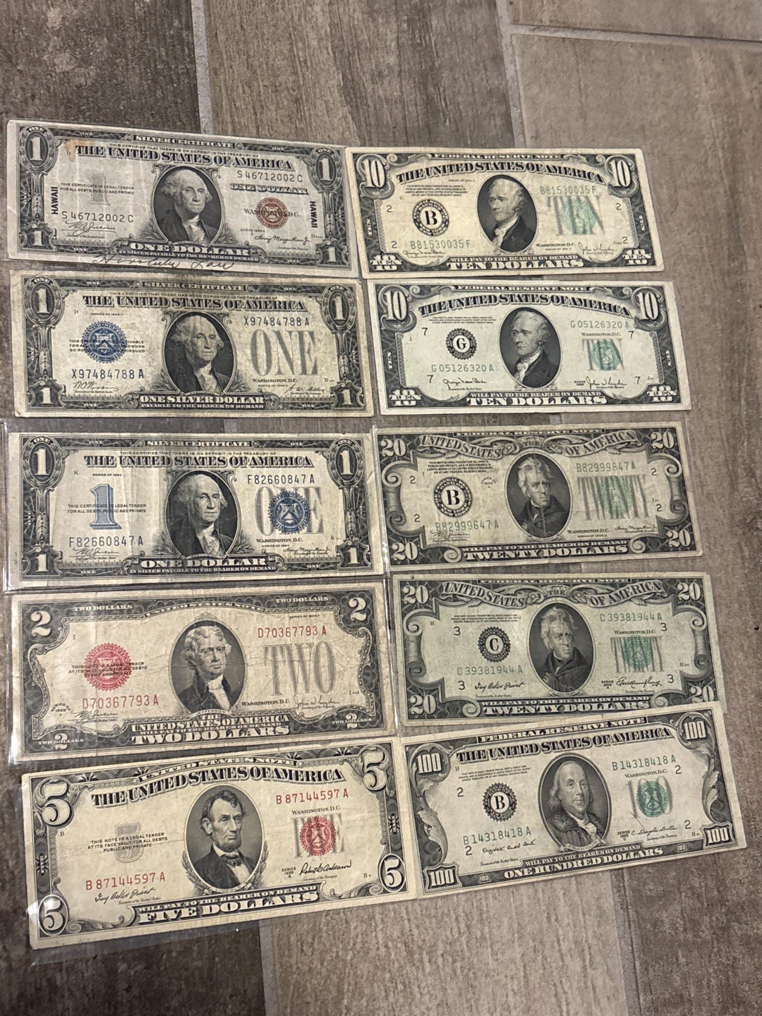 Collection Lot of Vintage Rare US Currency 10 Different Collectible ...