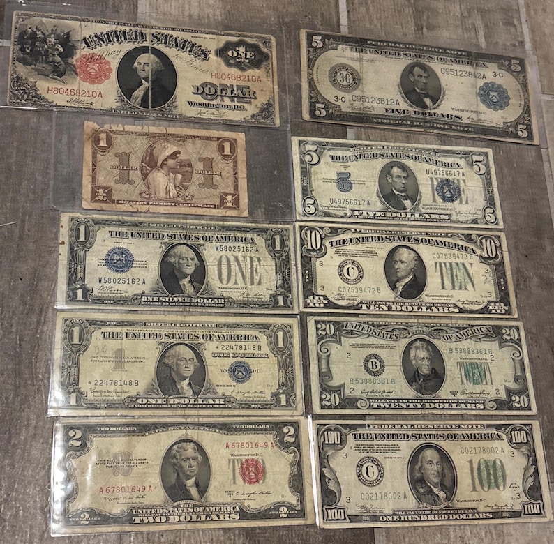 Collection Lot of Vintage Rare US Currency 10 Different Collectible ...