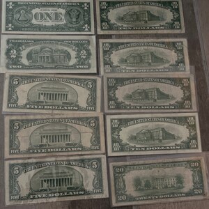 Collection Lot of Vintage Rare US Currency 10 Different Collectible ...