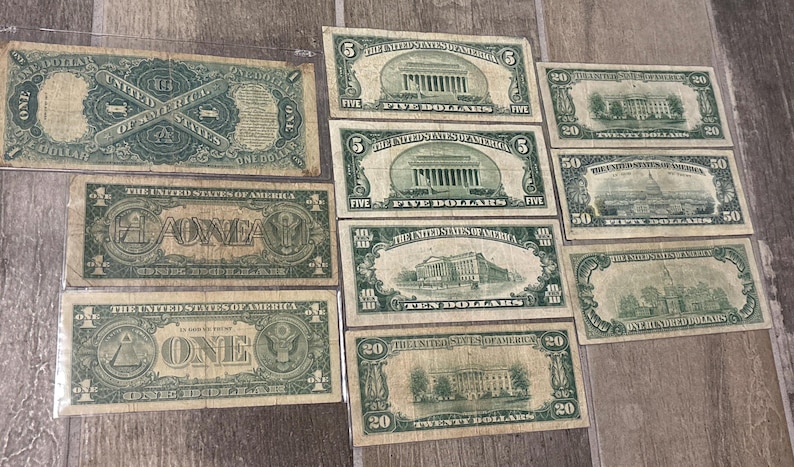 Collection Lot of Vintage Rare US Currency 10 Different Collectible ...