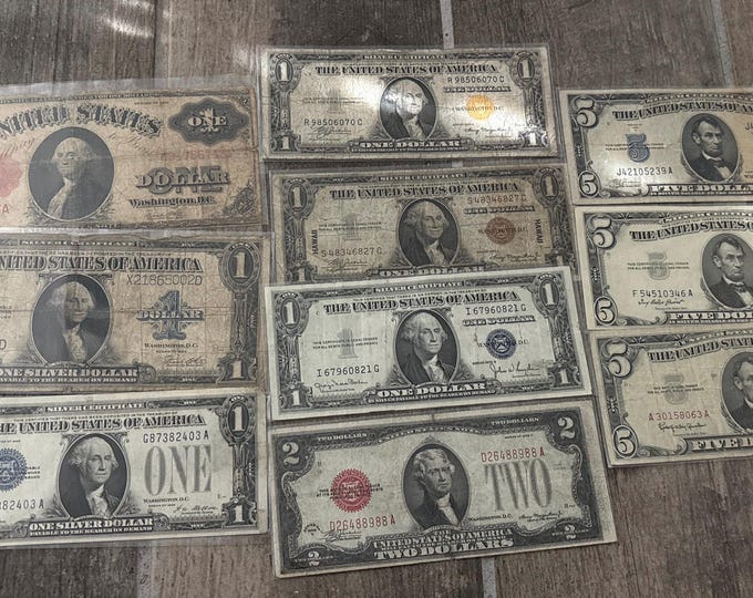 Collection of Vintage Rare US Currency 10 Different Collectible Notes ...