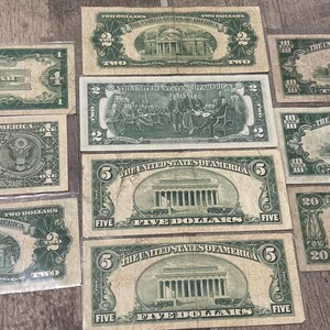 Collection Lot of Vintage Rare US Currency 10 Different Collectible ...