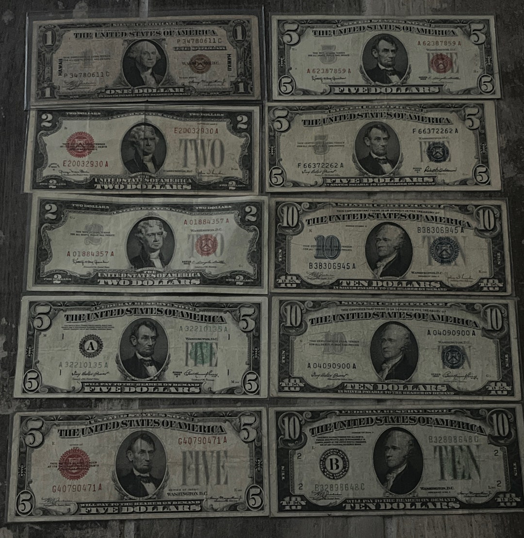Collection of Vintage Rare US Currency 10 Different - Etsy