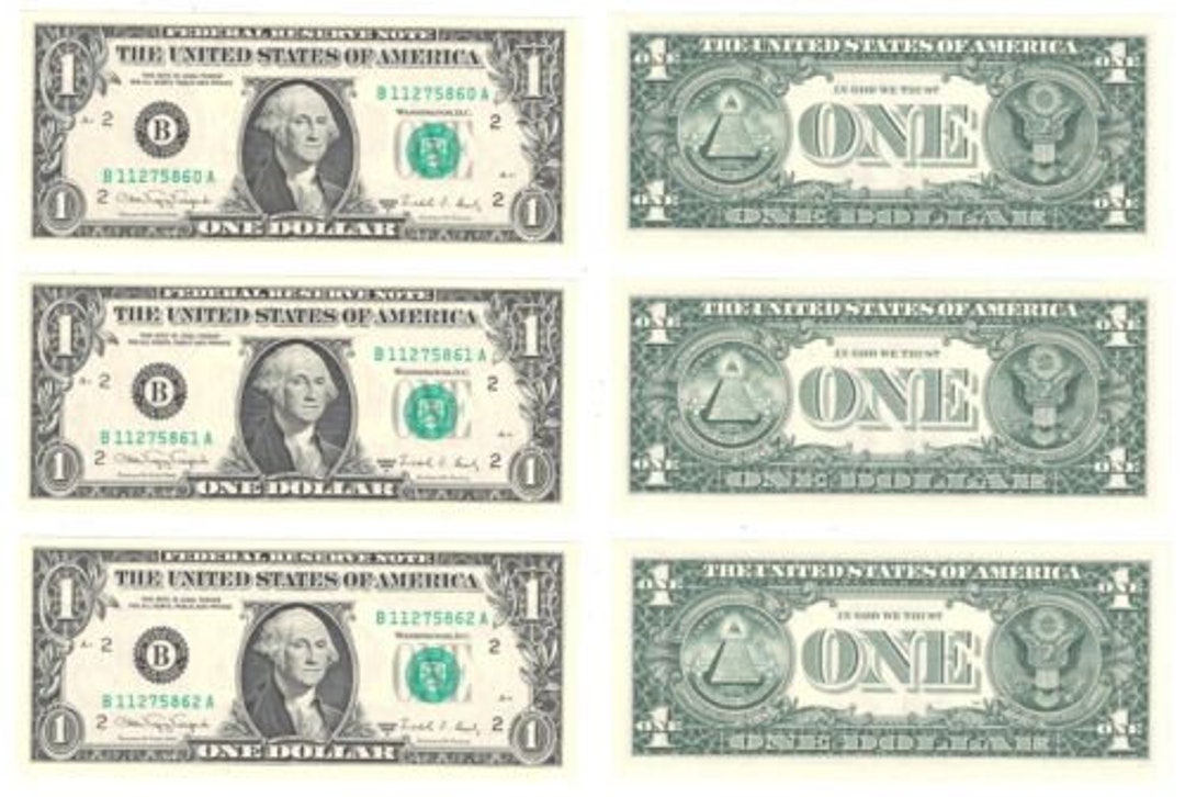 1988A One Dollar Bill STAR Note Uncirculated Consecutive FREE SHIPPING ...