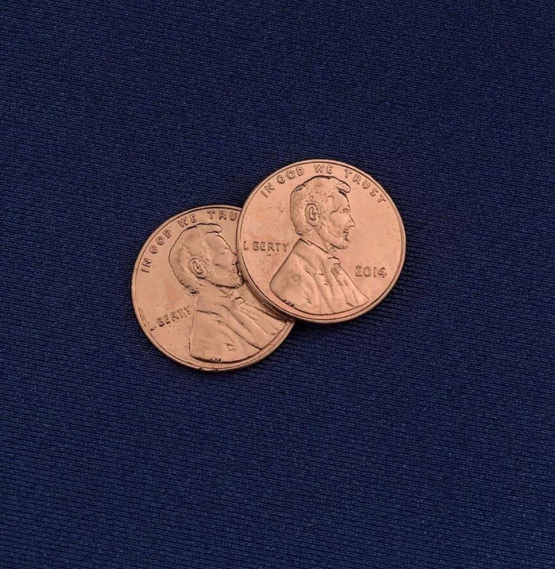 Two Sided Trick Coin - Penny - Two Faced - Double Headed Magic Novelty ...