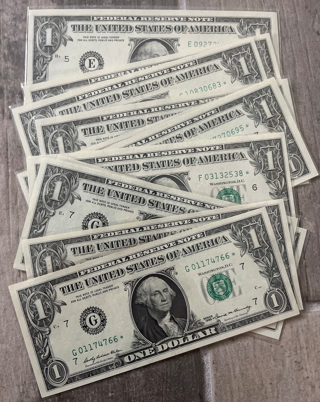 1969 One Dollar Bill STAR Note Uncirculated Consecutive FREE SHIPPING ...