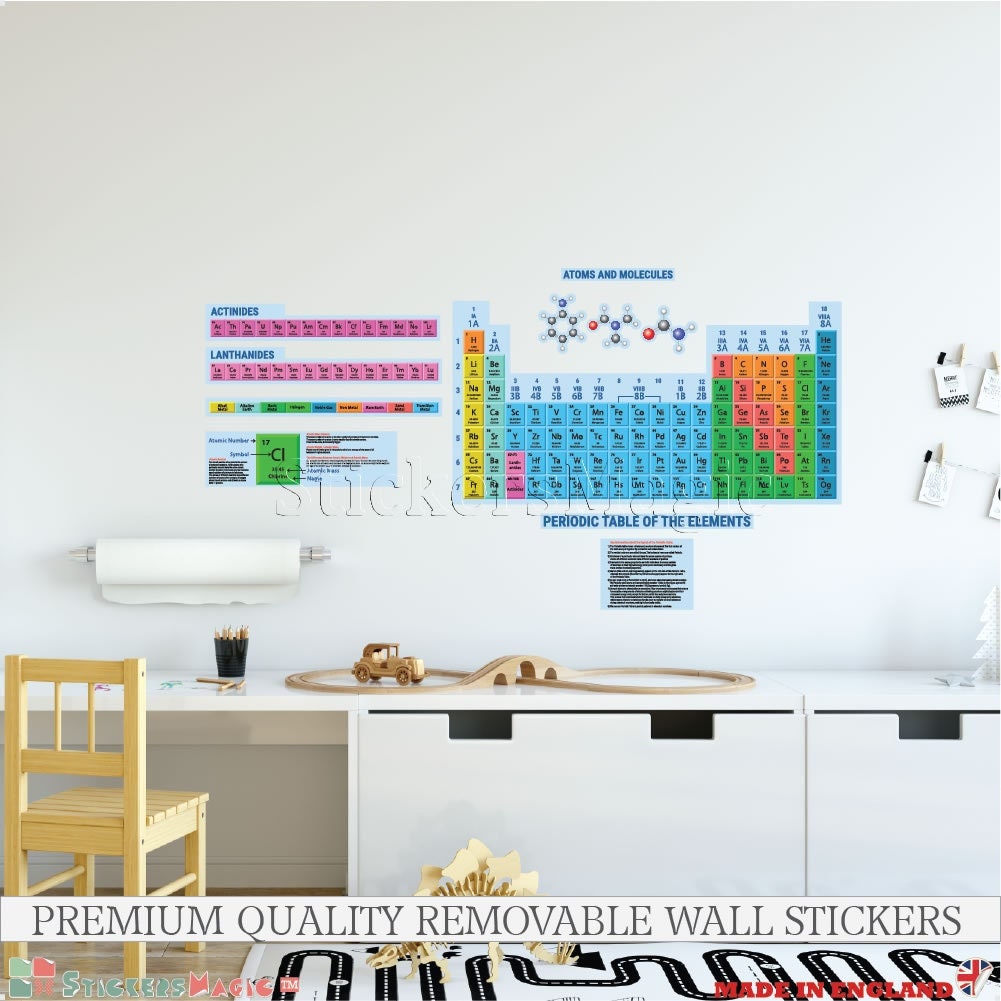 Periodic Table Wall Sticker for Chemistry Student Room Science Teacher ...