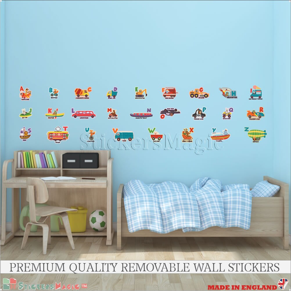 Alphabet Wall Stickers Letters, ABC Wall Decals Kids, Toddler Nursery ...