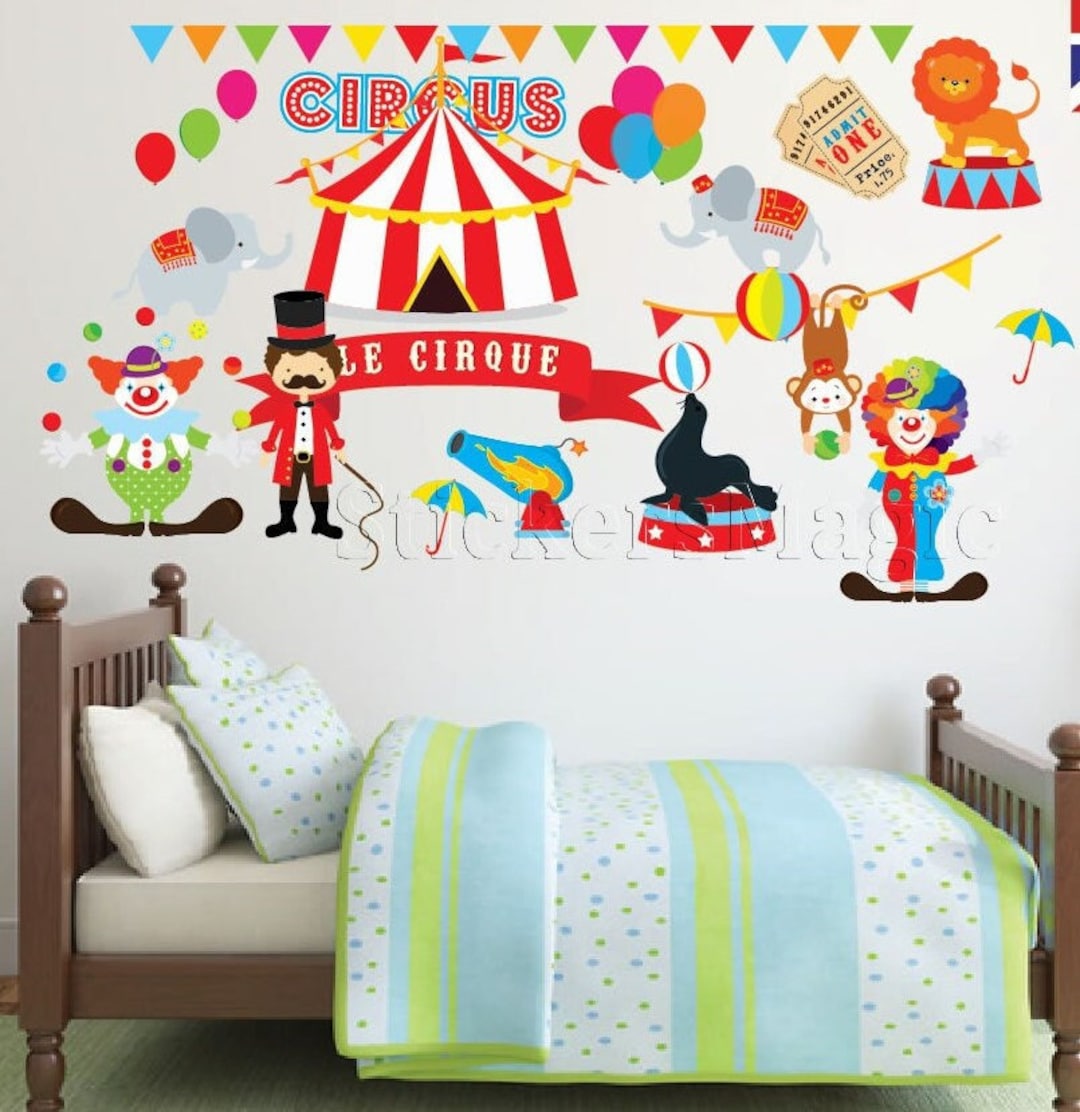 Circus Wall Stickers for Nursery Decor Stickers for Kids Room Wall ...