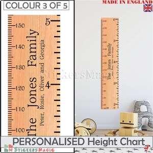 Personalised Height Chart Sticker Wooden Ruler Growth Chart - Etsy UK