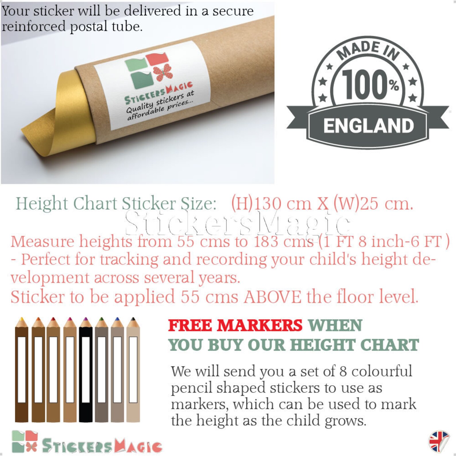 Personalised Height Chart Sticker Wooden Ruler Growth Chart - Etsy UK