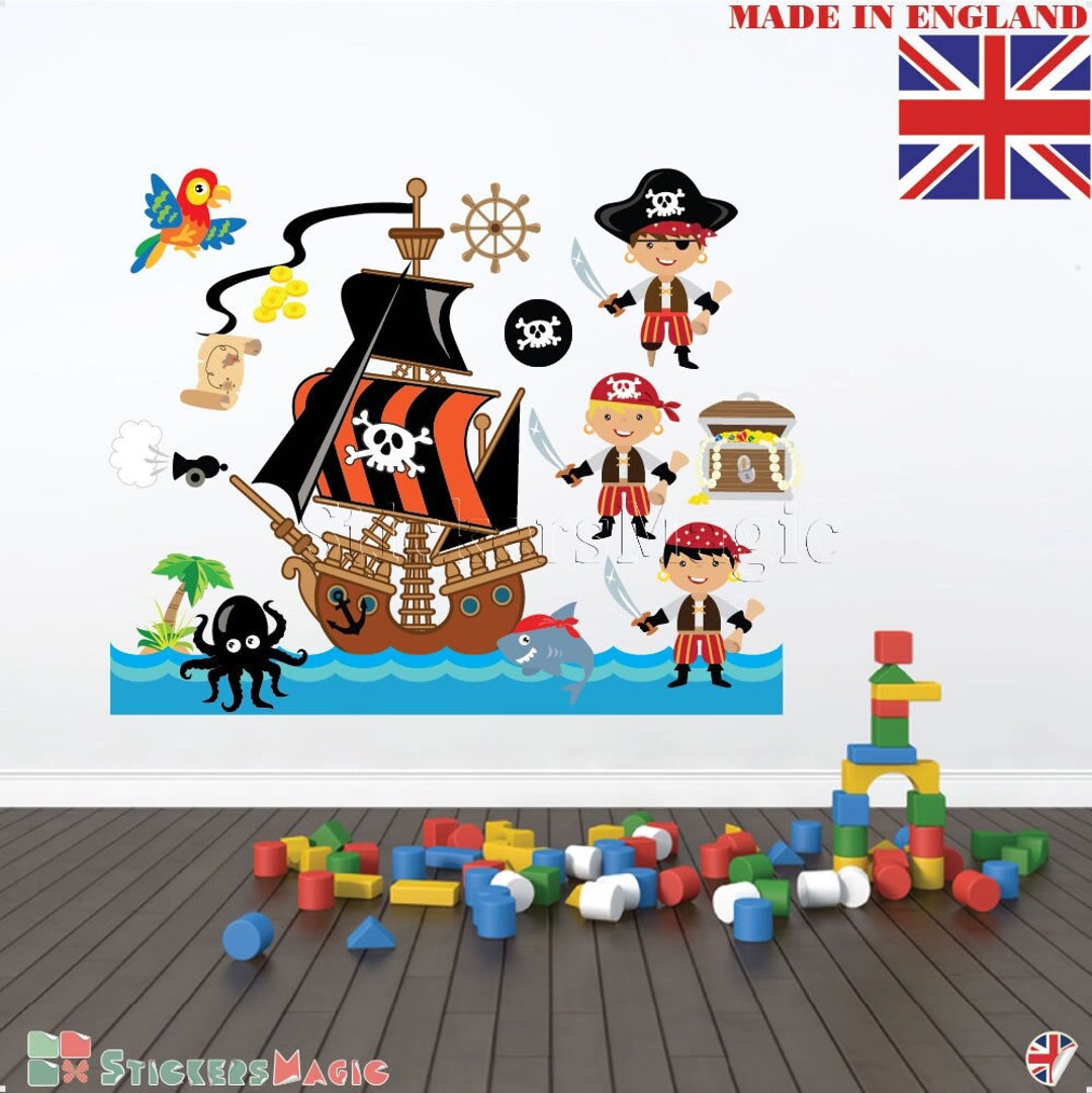 Pirate Wall Decals for Boys Bedroom Toddler Baby Kids Pirate Room Decor ...