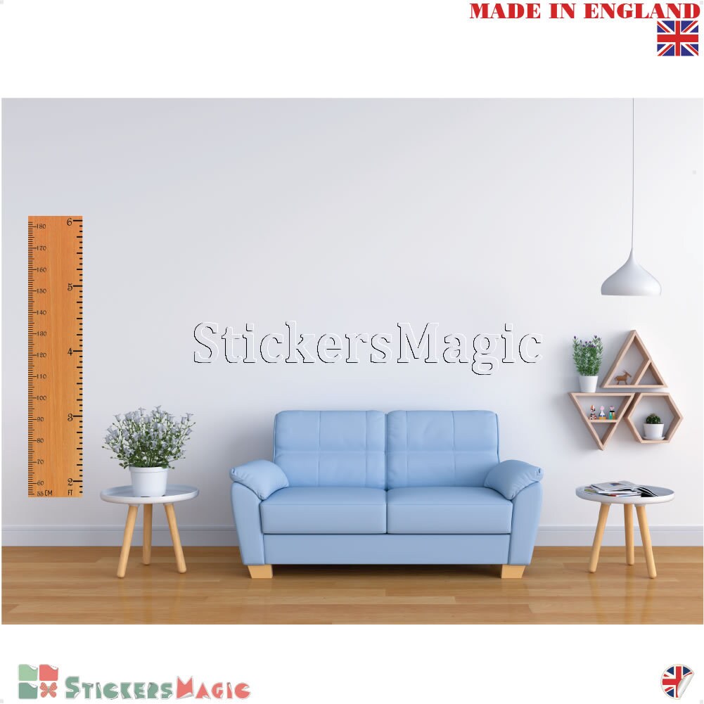 Wooden Ruler Height Chart Sticker for Kids Height Measure Child Boy ...