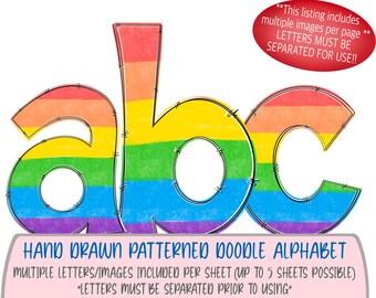 Rainbow Watercolor Letters - Etsy