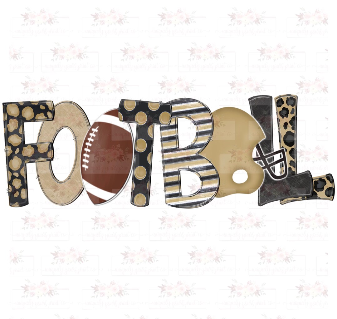 Black & Gold Football Design | Hand Drawn | PNG | Sublimation | Digital ...
