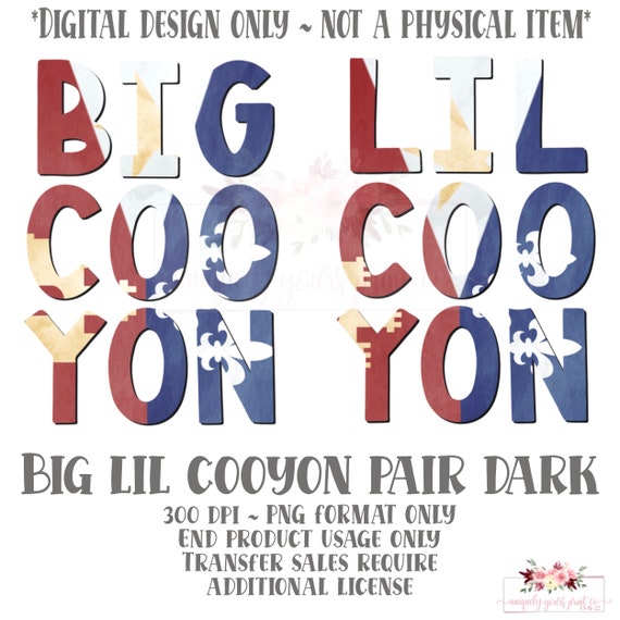 Cajun Fathers Day Pair Big Lil Cooyon Set Coullion Design - Etsy