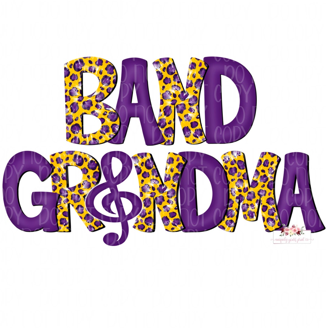 Band Grandma Design | Purple & Gold Cheetah Print (PNG Digital Download ...