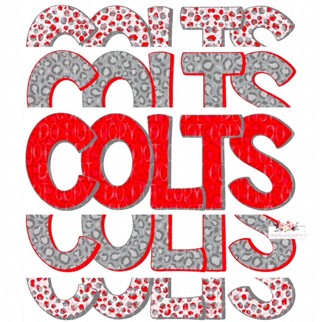 Colts Stack Digital Design | Red and Gray | Cheetah Tie Dye | Hand ...