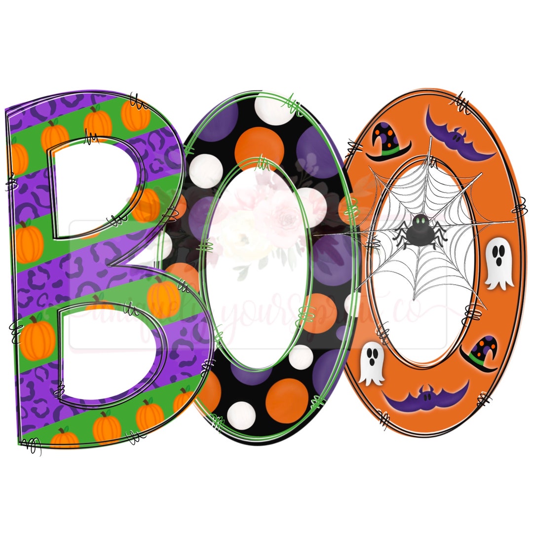 Boo Doodle | Hand Drawn L Instant Download | Fall | PNG | Halloween ...