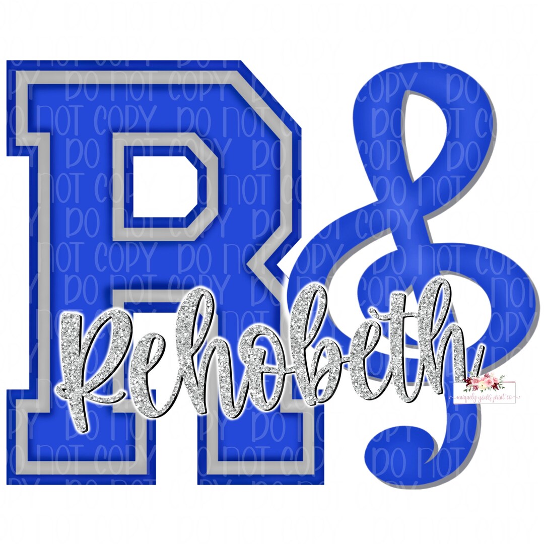 Royal Blue Rehobeth Band Design | Silver Glitter Treble Cleft (digital ...