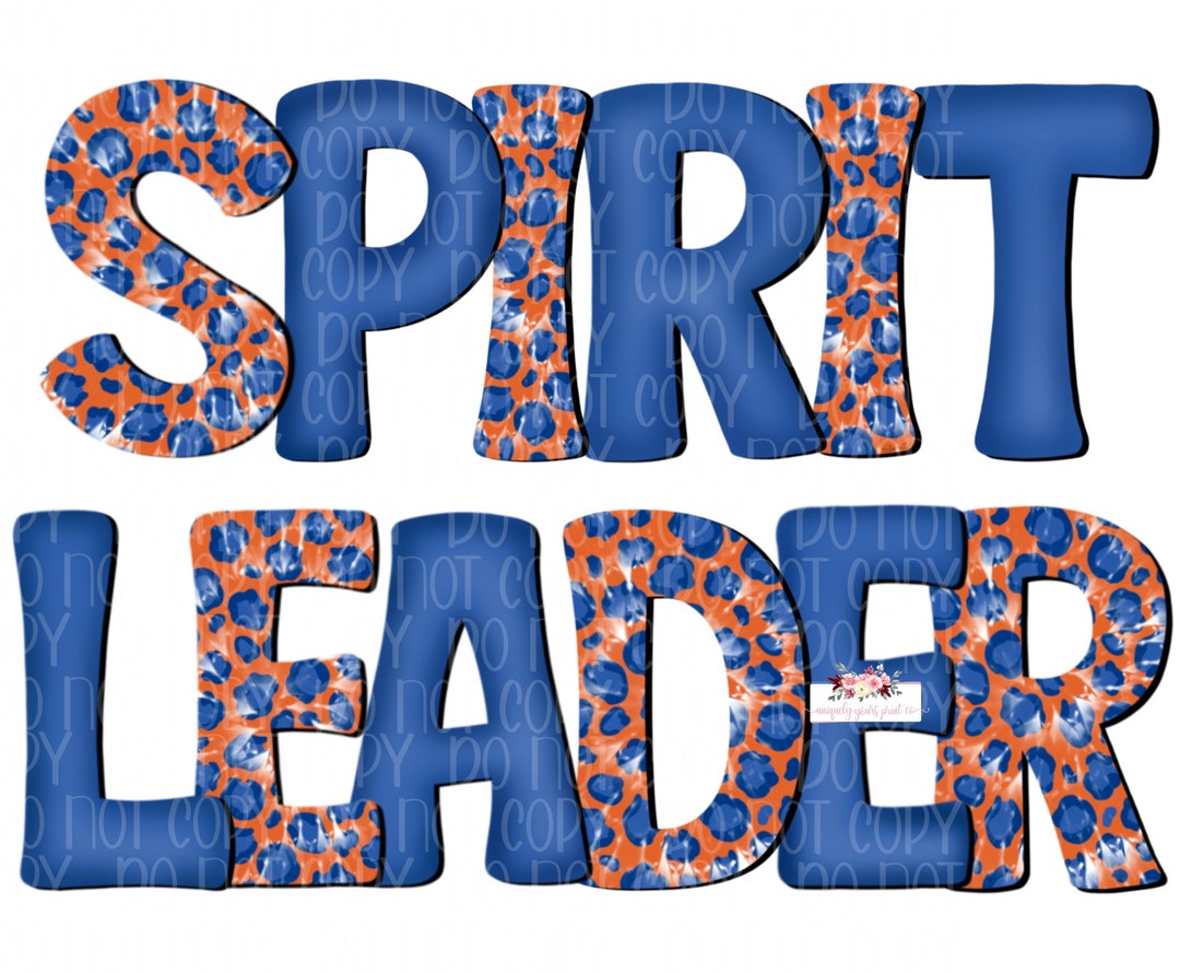 Royal Blue & Orange Spirit Leader Digital Design | Cheetah Tie Dye ...
